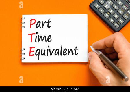 PTE Part time equivalent symbol. Concept words PTE Part time equivalent ...