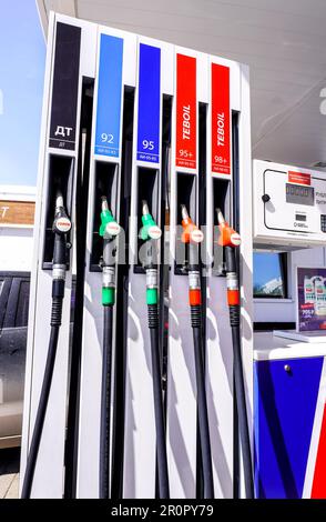 Samara, Russia - May 1, 2023: Filling column with pistols with ...