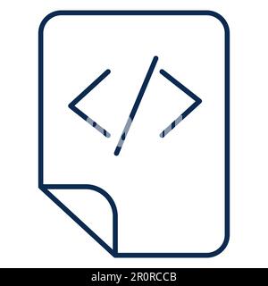 HTML tags storage monochrome linear icon. System documents folder color thin line pictogram ...