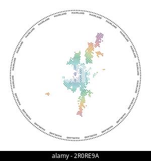 Mainland icon. Round logo with island map and title. Stylish Mainland ...