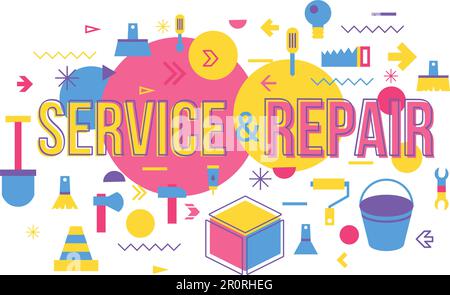 Repair shop word concept banner design. Maintenance service vector ...