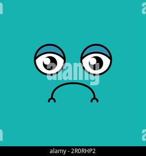 Sad, somber emoji illustration. Sick, ill, dizzy emoticon, emotion ...