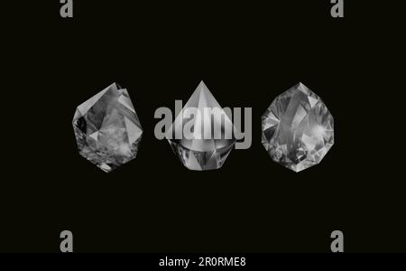 Glass shiny crystals with different shades reflecting light.A ...