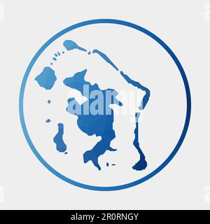 Bora Bora icon. Network map. Round island sign with gradient ring ...