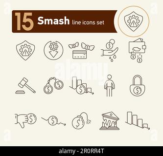 Smash line icon set Stock Vector Image & Art - Alamy
