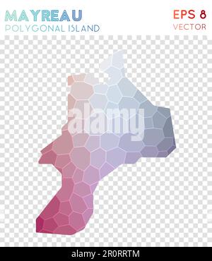 Mayreau map. Map of the island with beautiful geometric waves in red ...