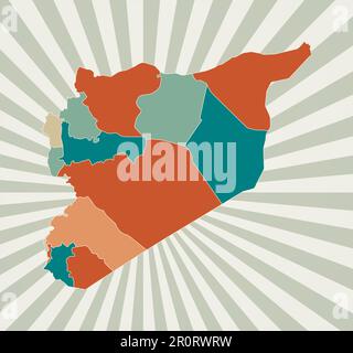 Damascus vector map. Detailed black map of Damascus city poster with ...