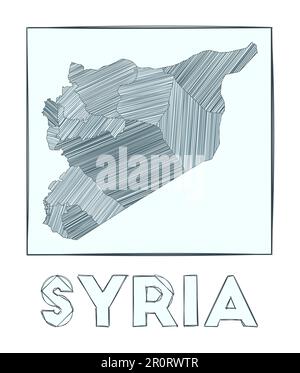 Scribble map of Syria. Sketch Country map for infographic, brochures ...