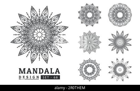 Mandala background design set vector illustration Stock Vector Image ...