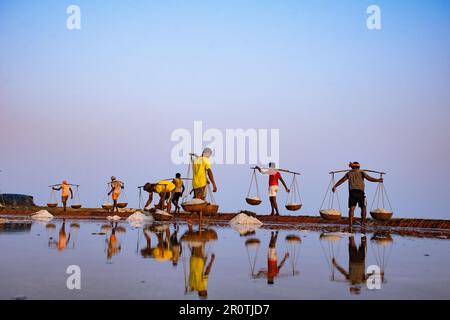 May 7, 2023, Contai, India: Salt production plant in West Bengal is one ...