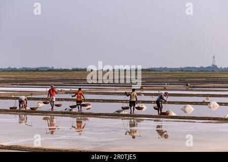 May 7, 2023, Contai, India: Salt production plant in West Bengal is one ...