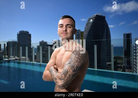 Australian boxer Sam Goodman poses for a photograph during a press ...