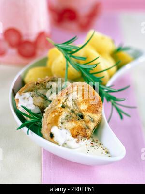 Rabbit with rosemary cream Stock Photo - Alamy