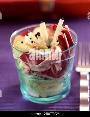 smoked turkey ham salad with caviar Stock Photo - Alamy