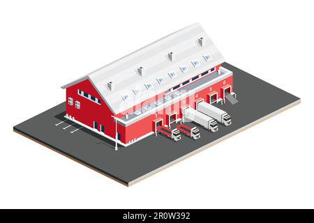 Isometric Distribution Logistic Center. Warehouse Storage Facilities ...