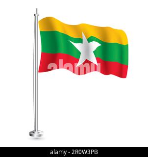 Myanmar flag, vector illustration on a white background Stock Vector ...