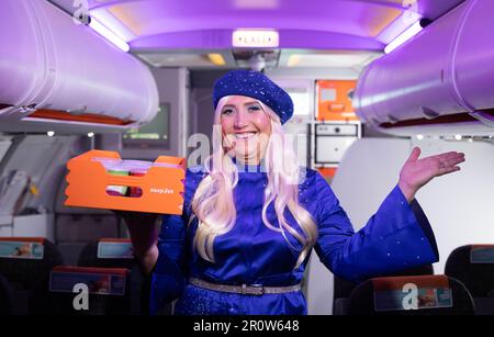 EDITORIAL USE ONLY Cabin Crew Member, Natalie Burton prepares a Virgin ...