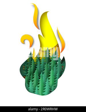 Wildfire concept. Natural disaster caused by abnormal heat wave and ...