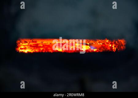 Closeup photo of biogas plant furnace flame Stock Photo - Alamy