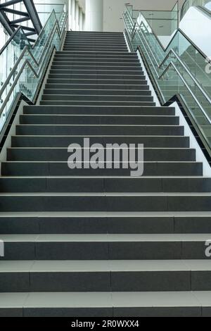 Modern staircase leading upstairs office building - Stock photo Stock ...