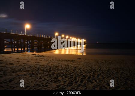 Coffs harbour jetty at night taken as long exposure from jetty beach ...