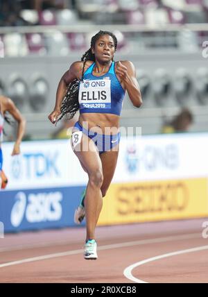 Kendall ELLIS running the 400m at the 2019 World Athletics ...