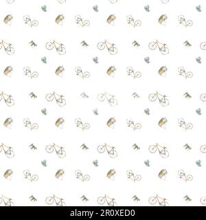 Watercolor camera seamless pattern, Hand drawn retro camera paper ...