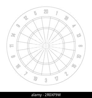 Official dartboard with numbers in 20 radial sections, double rings ...