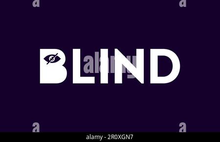 Blind Typography Text Logo Design. Blind Typographic Word Logo Vector ...