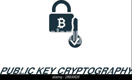 Public key cryptography icon. Monochrome simple sign from blockchain ...