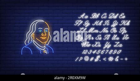 Benjamin Franklin silhouette neon sign Stock Vector Image & Art - Alamy