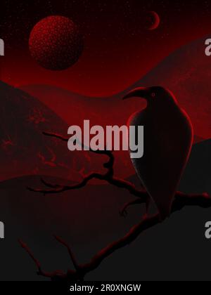 halloween scary crow background Stock Photo - Alamy