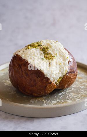 homemade Maritozzo is italian roman breakfast sweet that whipped cream ...