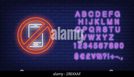 Mobile phone ban neon sign Stock Vector Image & Art - Alamy
