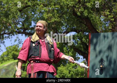 4-15-2023: Visalia, California: Juggler in period costumes at a ...