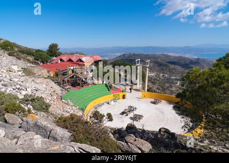 Cable car arrival station Teleferico tourists attraction Monte ...