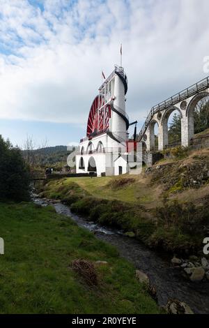 The Laxey Wheel was built in 1854 to pump water from the Glen Mooar ...
