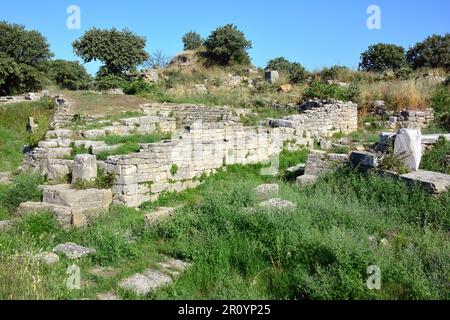 Ruins in Troy, ancient city and archaeological site located at Hisarlik ...