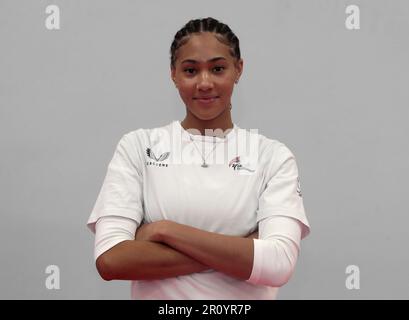 Aaliyah Powell during a media day at the Ten Acres Sports Complex ...