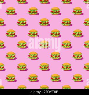 Money burger pattern seamless. Hamburger with dollars background. Fast ...