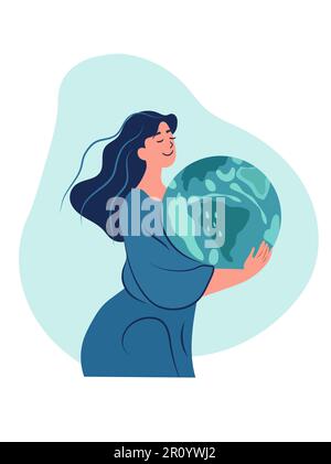 Our home planet symbolized as an eco friendly and sustainable globe in ...