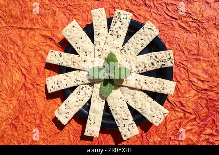 Crispy Lavash crackers, Lavash is flat bread Stock Photo - Alamy
