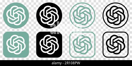 Open AI logotype, Chatgpt logo, AI chatbot, Chat GPT app. AI Artificial ...