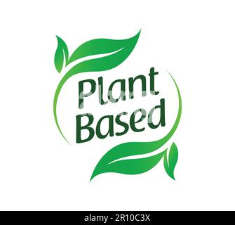 White background plant based logo, Plant based vector logo or icon ...