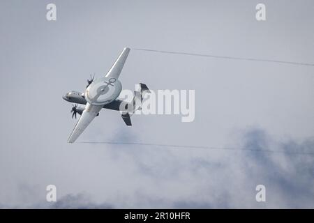 French Navy Rafales taking off, and French Navy Grumman E-2C Hawkeye ...