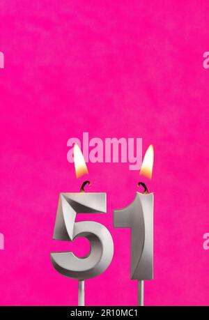 Birthday candle number 51 on white background Stock Photo - Alamy