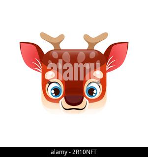 cute reindeer head childish character vector illustration design Stock ...