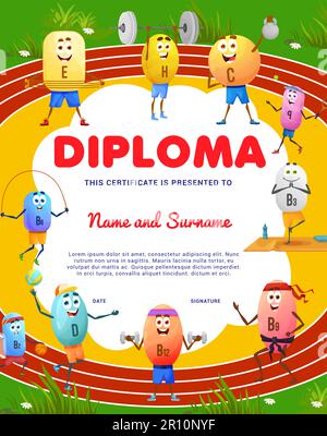 Volleyball certificate, award diploma and sport cup winner appreciation ...