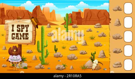 Wild west i spy game worksheet cartoon cowboy bandit and ranger nut ...