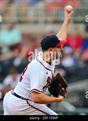 Atlanta Braves pitcher Dylan Lee throws during the seventh inning of a ...